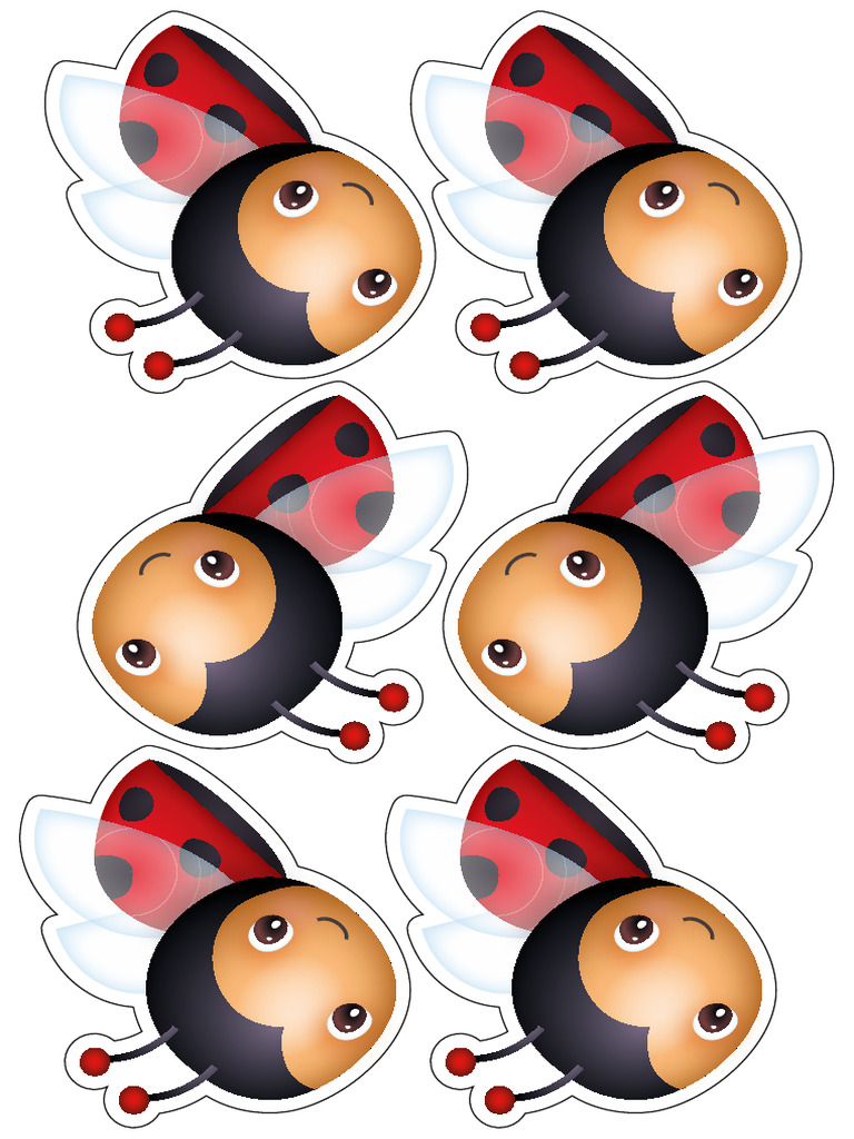Mariquita Sticker Imprimible. | PDF