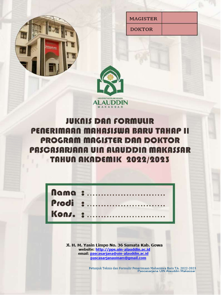 Juknis Dan Formulir Penerimaan Maba Periode Maret Ta 2022 2023 | PDF