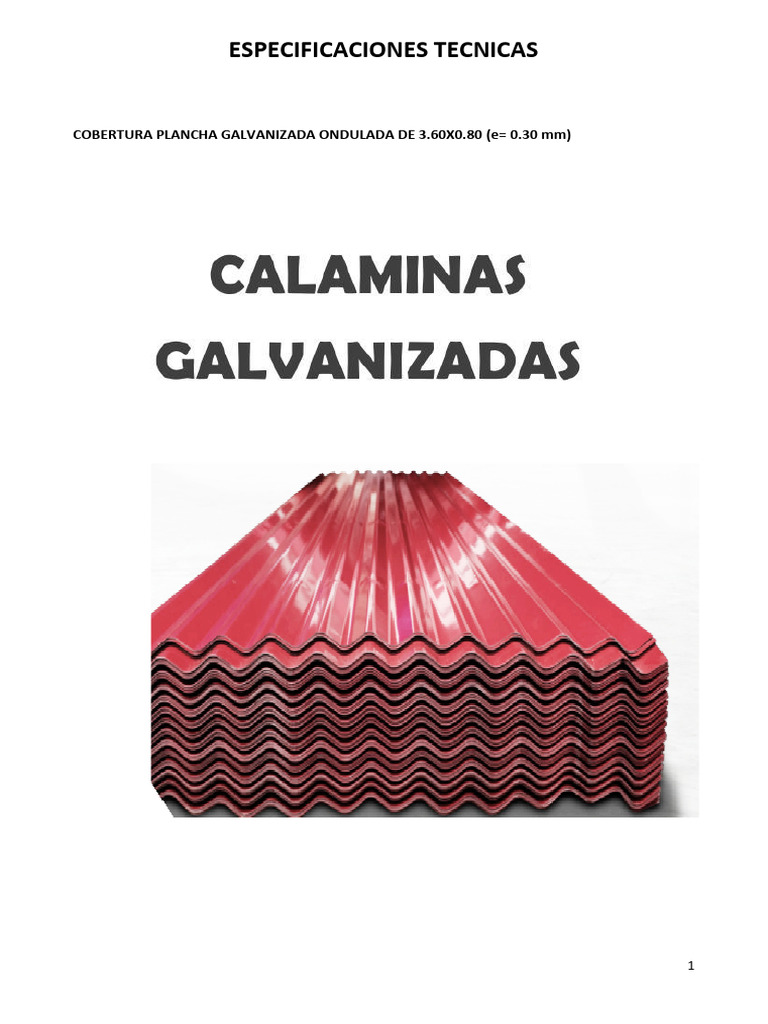 Ficha Técnica - Plancha Galvanizada | PDF