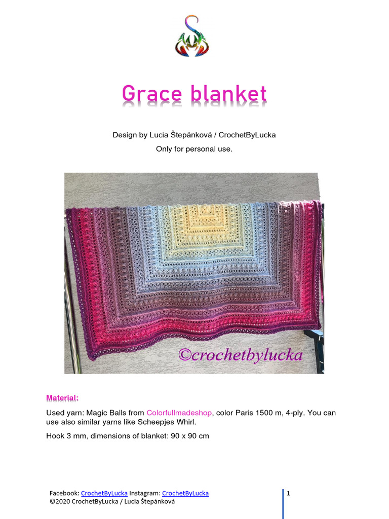 Grace Blanket EN Crochet | Download Free PDF | Crochet | Figured Fabrics