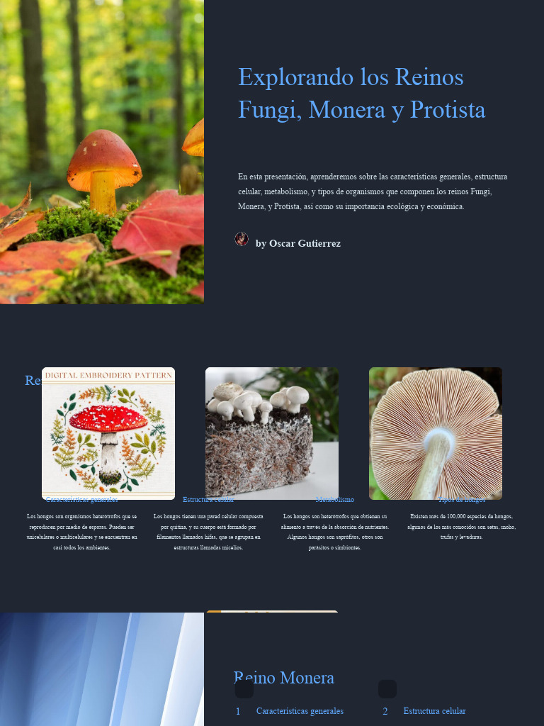 Explorando Los Reinos Fungi Monera y Protista | PDF | Hongo | Las bacterias