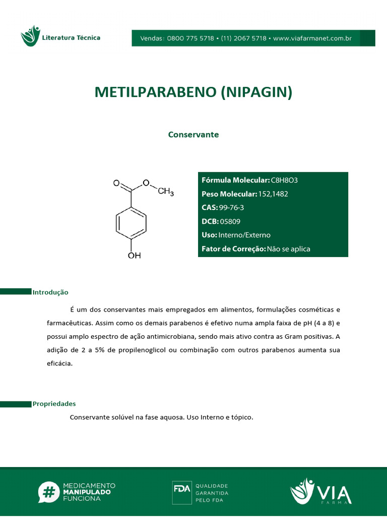 Metilparabeno (Ref.nipagim) | PDF