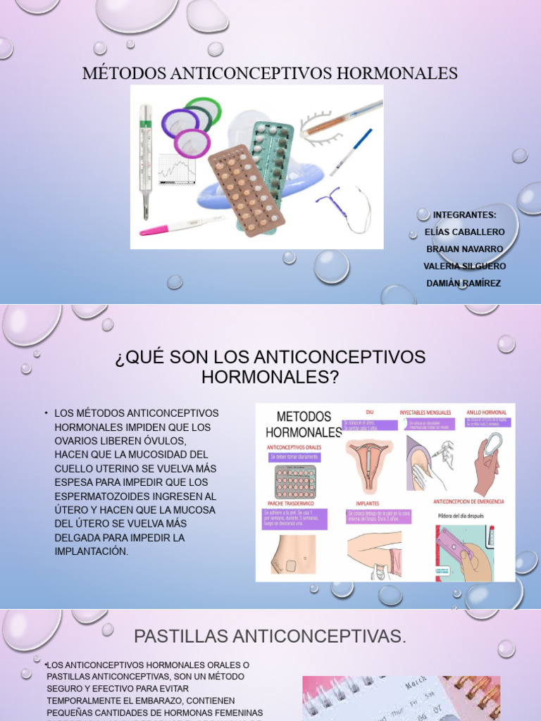 Métodos anticonceptivos hormonales | PDF | Control de la natalidad ...