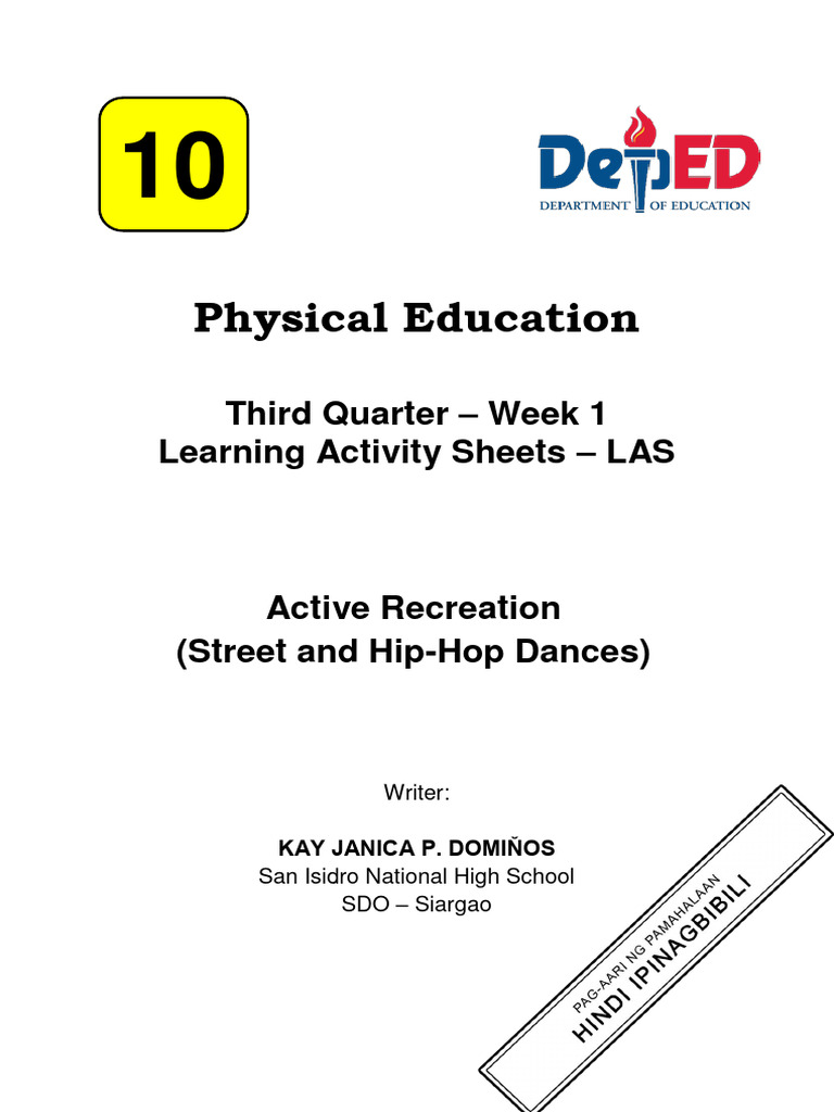Physical Education: Third Quarter - Week 1 Learning Activity Sheets - Las | PDF | Physical ...