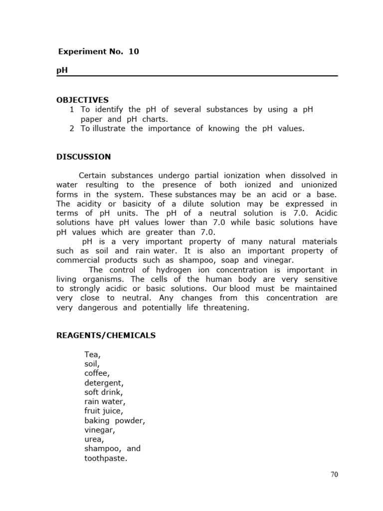 Experiment No.10 Docx 1 | PDF | Ph | Acid