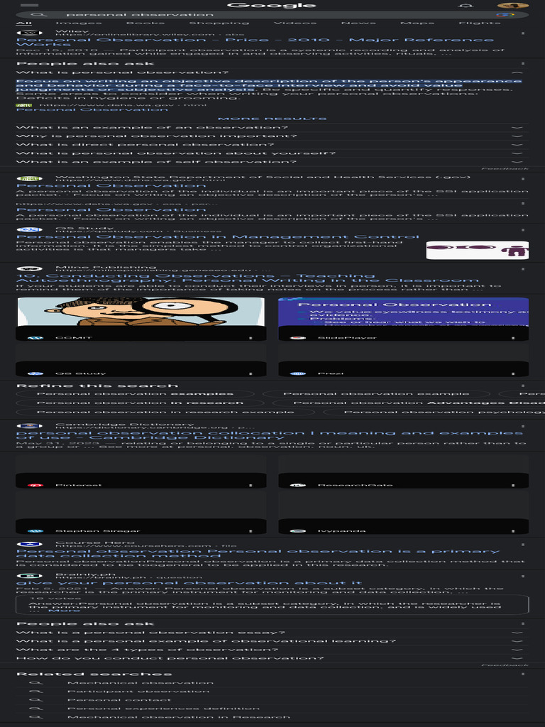 Personal Observation - Google Search | Download Free PDF | Observation | Behavioural Sciences