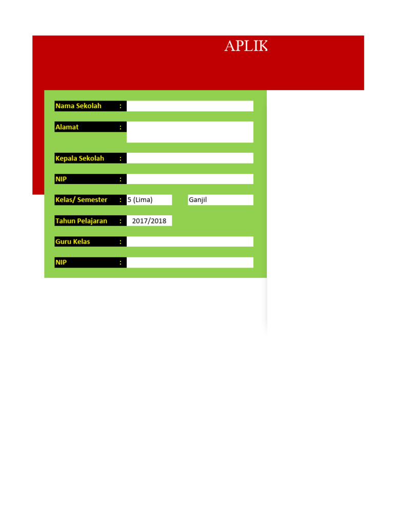 Aplikasi Raport k13 Kelas 5 SMT 1 Revisi 2018 | PDF