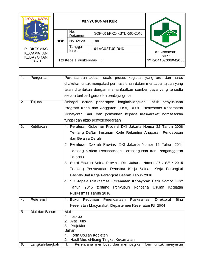 Sop Penyusunan Ruk | PDF | Bisnis | Sains & Matematika