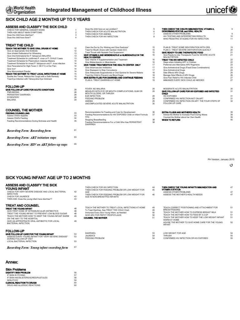 CHART BOOKLET Integrated Management of Childhood Illness | PDF ...