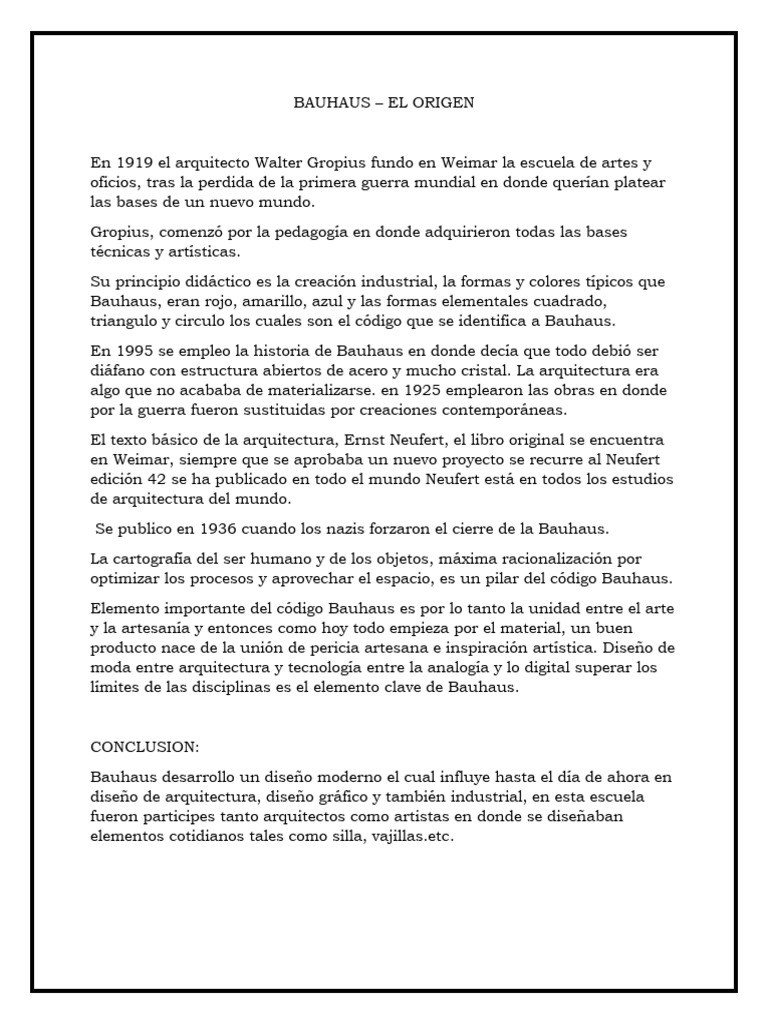 Bauhaus - El Origen | PDF