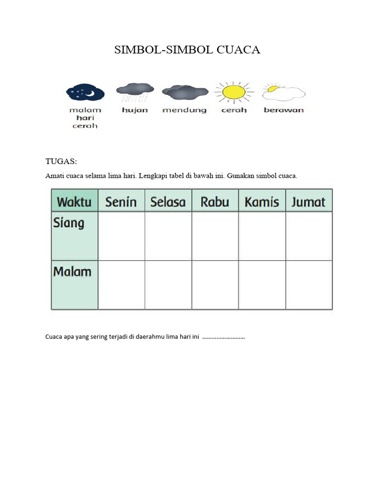 Tugas Kelas 3 (Mengamati Cuaca) | PDF