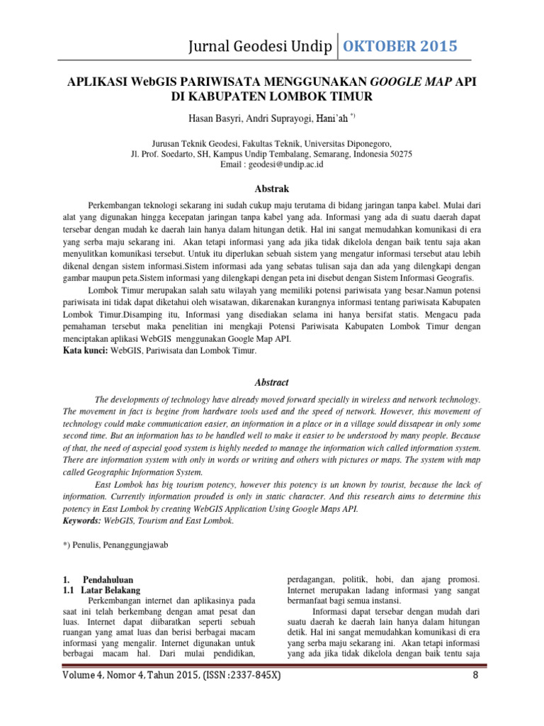 Jurnal Geodesi Undip: OKTOBER 2015 | PDF