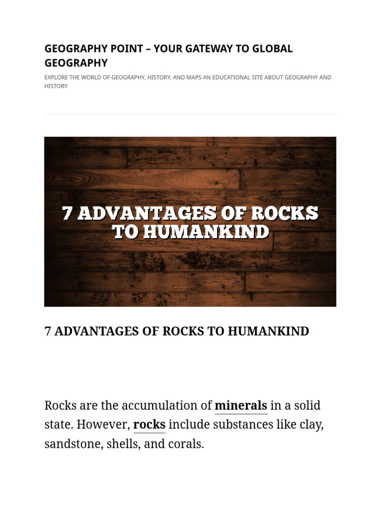 7 Advantages of Rocks To Humankind - Geography Point - Your Gateway To ...
