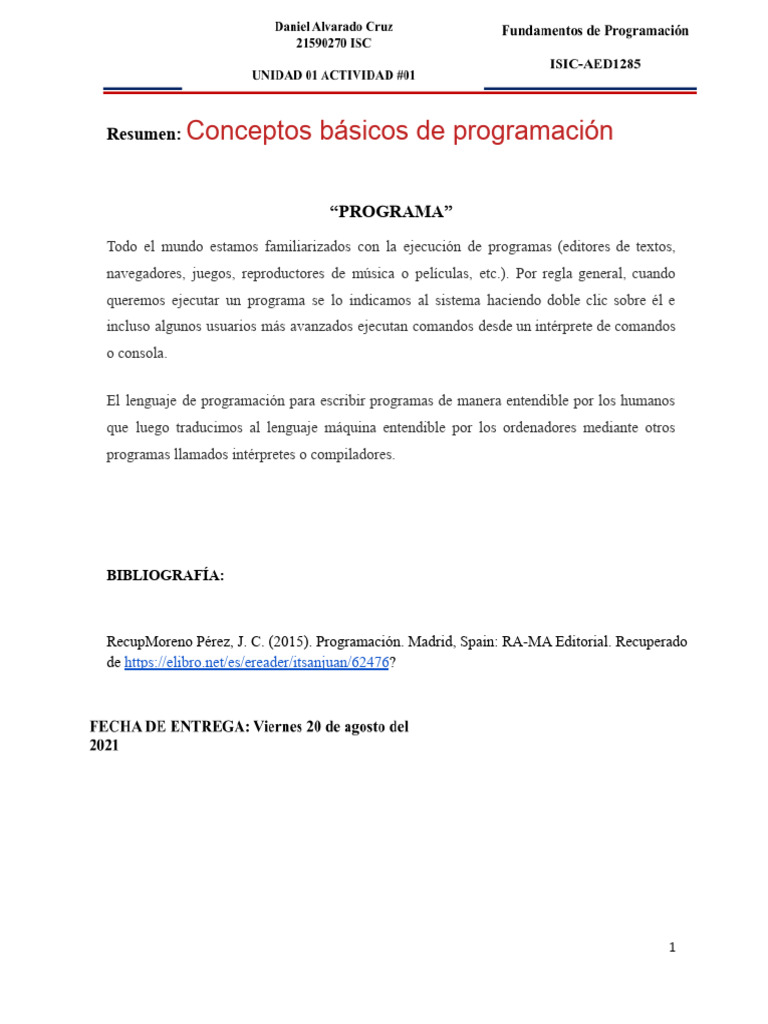 Conceptos básicos de programación (1) | PDF | Programación de ...