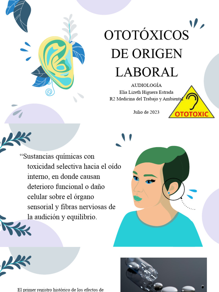 Ototóxicos Laborales: Riesgos y Efectos | PDF | Mercurio (Elemento) | Oído