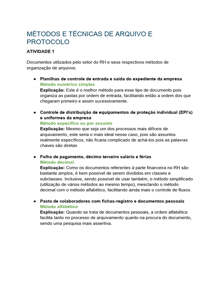 Métodos e Técnicas de Arquivo e Protocolo | PDF | Negócios