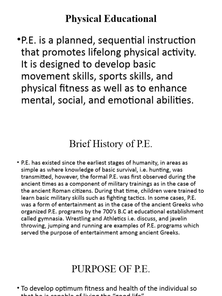 Lesson 1 P.E 1. | PDF | Physical Fitness | Skeletal Muscle