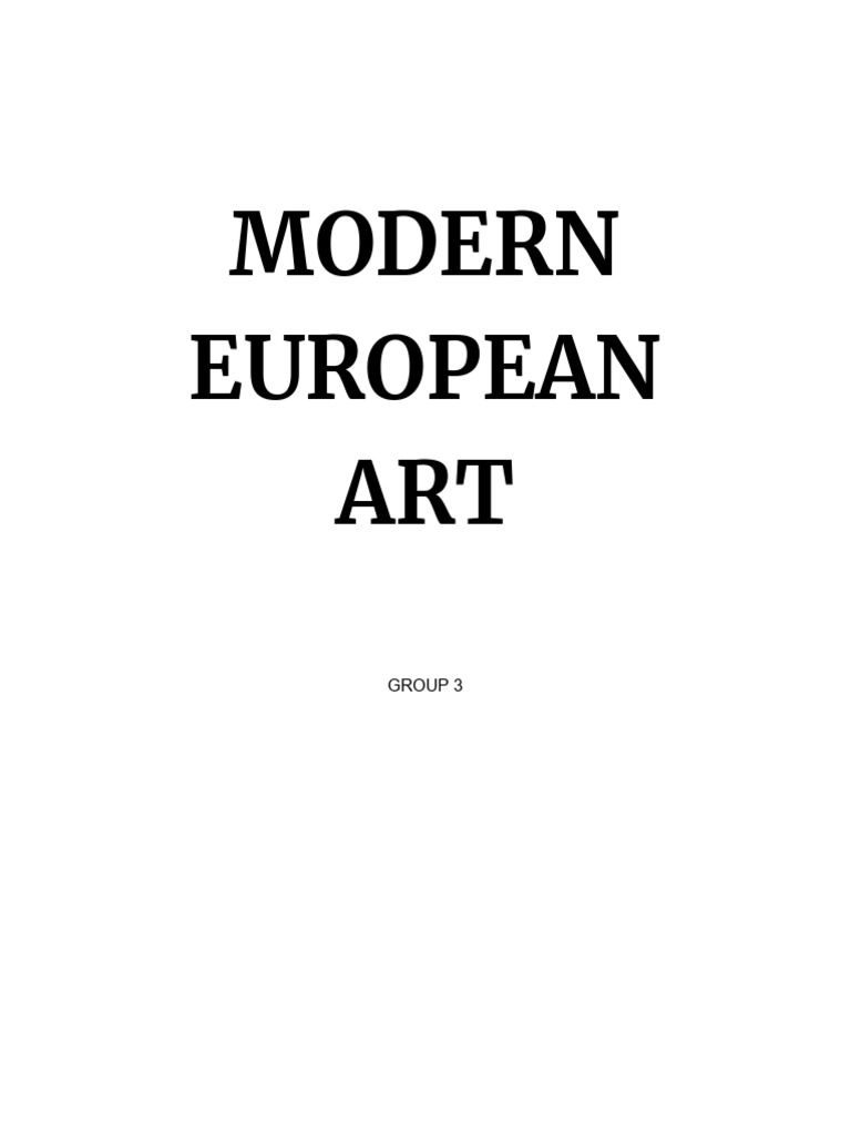 Modern European Art | PDF | Impressionism | Romanticism