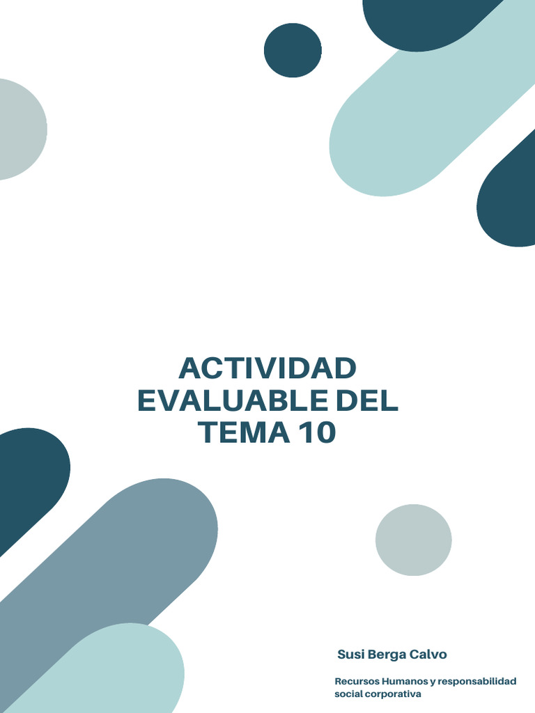 Actividad Evaluable Del Tema 10 | PDF | Responsabilidad social corporativa | Sustentabilidad