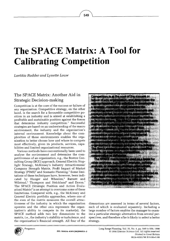 SPACE Matrix English | PDF