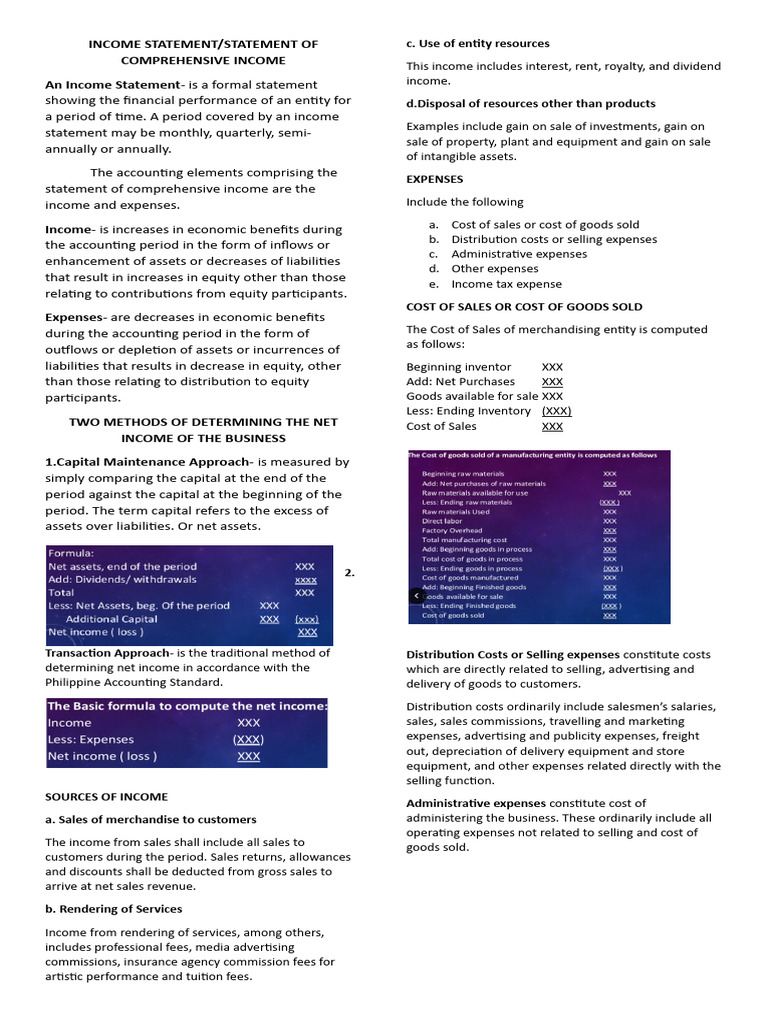 Income Statement | PDF | Expense | Income
