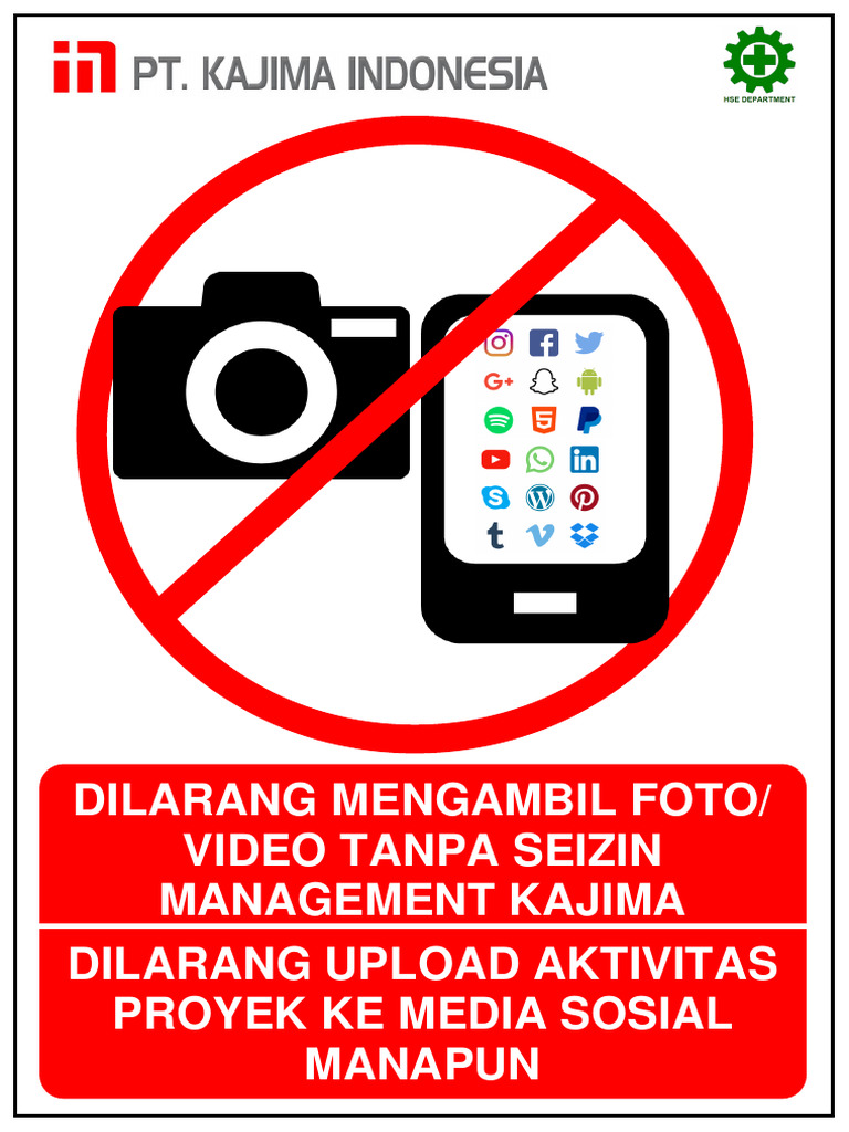 Rambu Larangan Mengambil Foto - Video | PDF