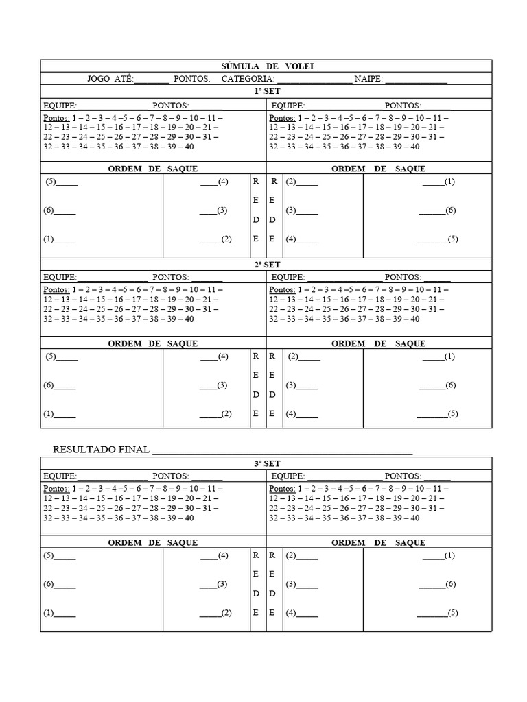 Sumula Voleibol | PDF
