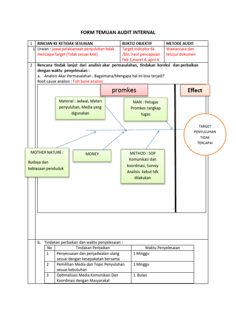 Form Temuan Audit | PDF