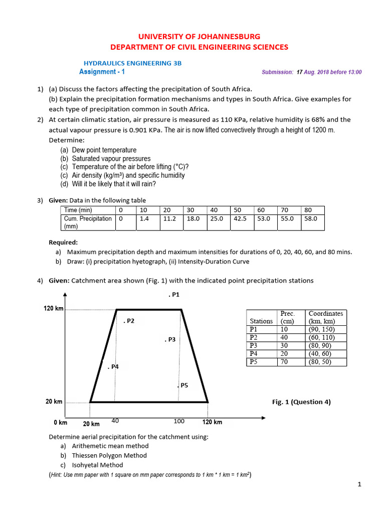 Assignment 1 (2018) | PDF | Humidity | Precipitation