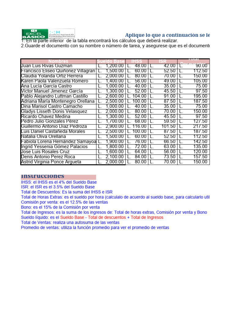 Ejercicio 3 - Excel 2019 | PDF