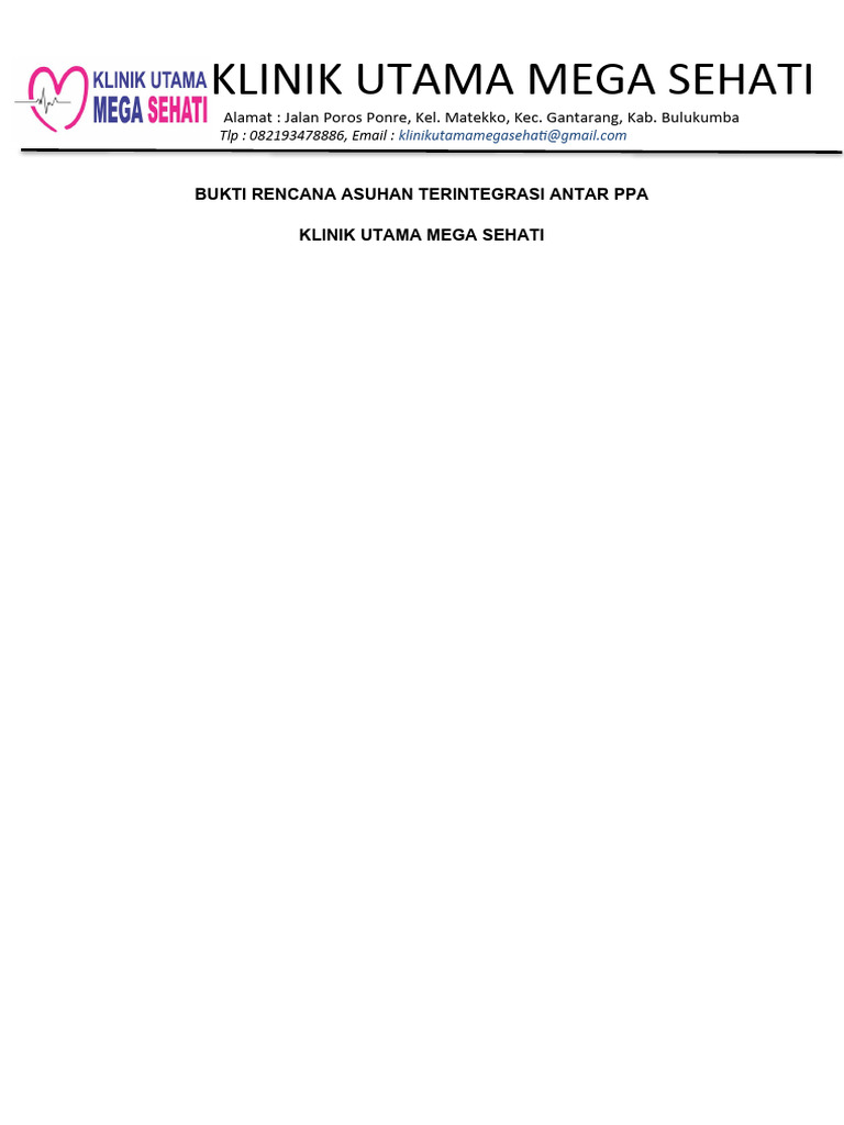 Bukti Rencana Asuhan Terintegrasi Antar Ppa | PDF Bukti Rencana Asuhan Terintegrasi Antar Ppa | PDF