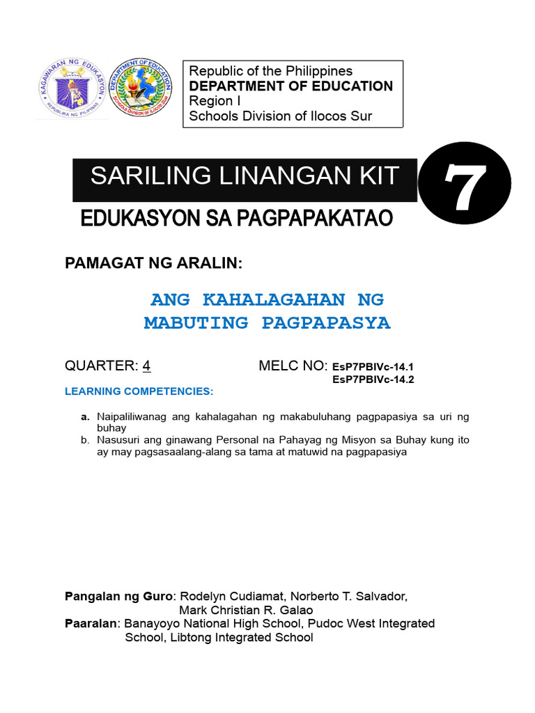 Esp 7 Q4 Week 1 | PDF