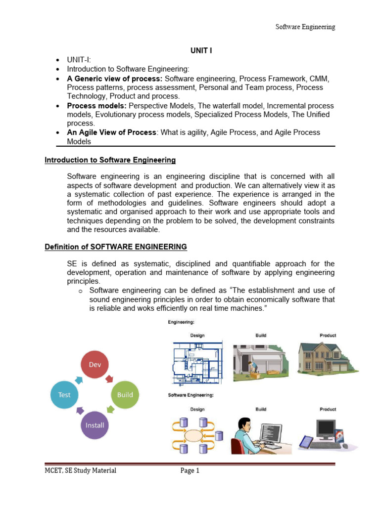 SE Unit I | PDF | Component Based Software Engineering | Conceptual Model