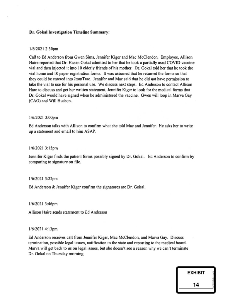 Investigation Timeline | PDF