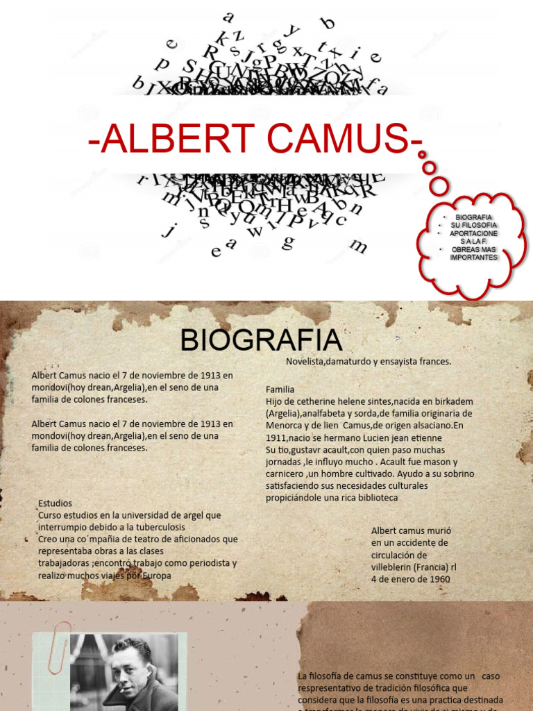 Exposicion Albert Camus... Filosofia | PDF | Albert Camus | Existencialismo