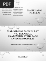 Malikhaing Pagsulat - PPT | PDF