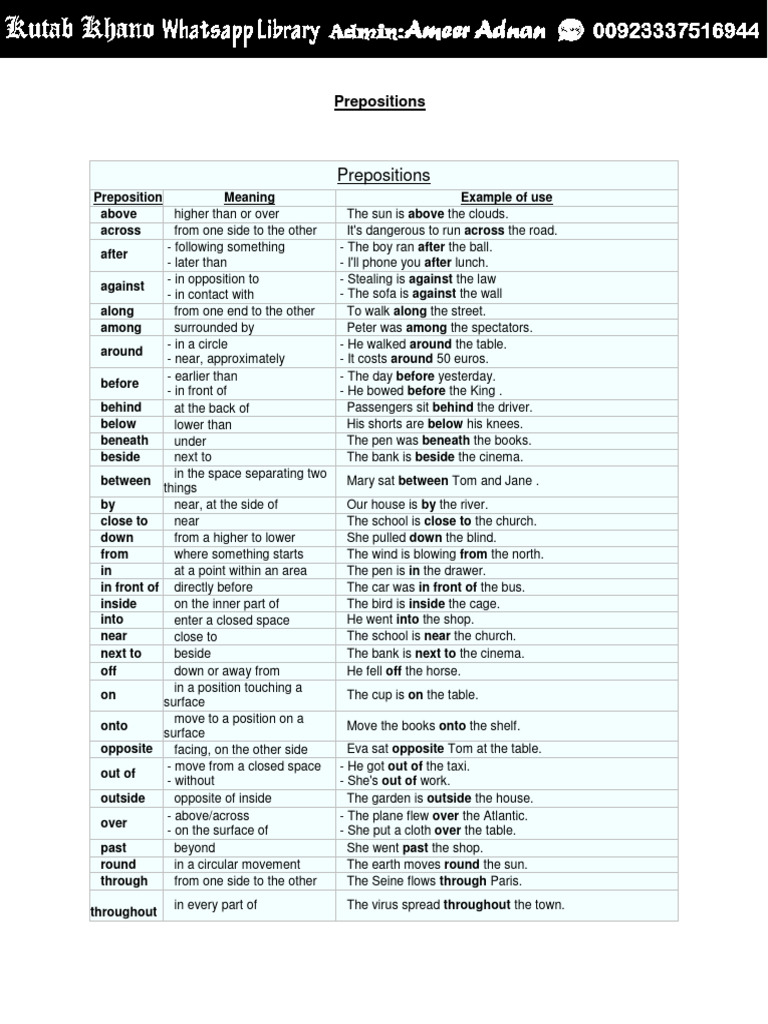 2 Prepositions 2 | PDF
