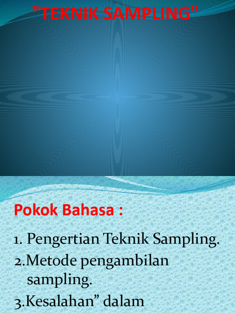 Teknik Sampling kd5 | PDF