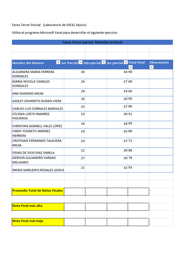 2da Tarea Tercer Parcial-Ver3 | PDF | Microsoft Excel