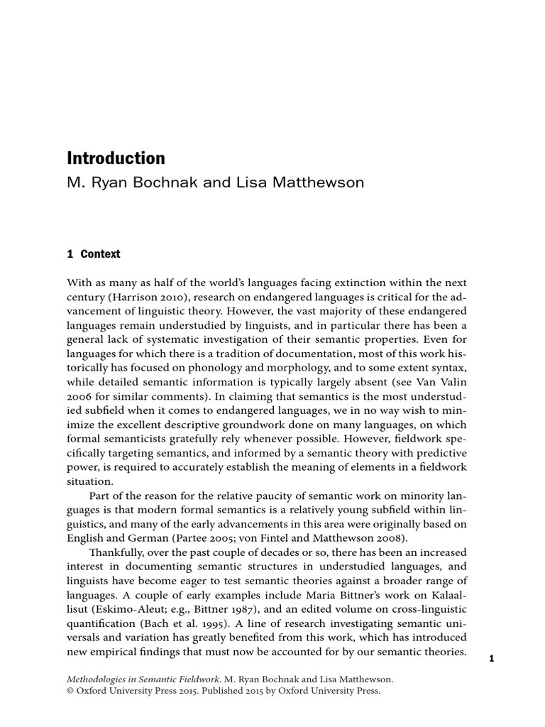 Bochnak, M. R., & Matthewson, L. (Eds.) - 2015. Methodologies in Semantic Fieldwork. | Download ...