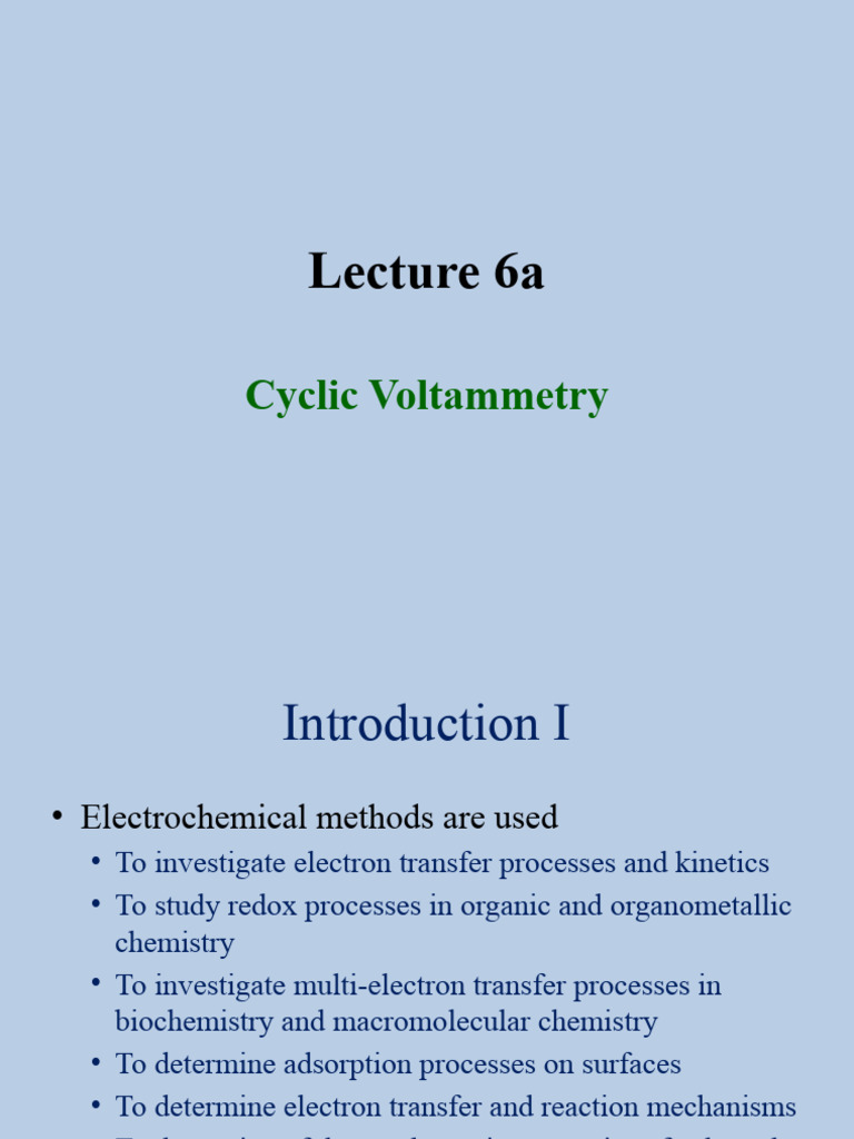 Cyclic Voltammetry for Chemists | PDF | Electrode | Electricity