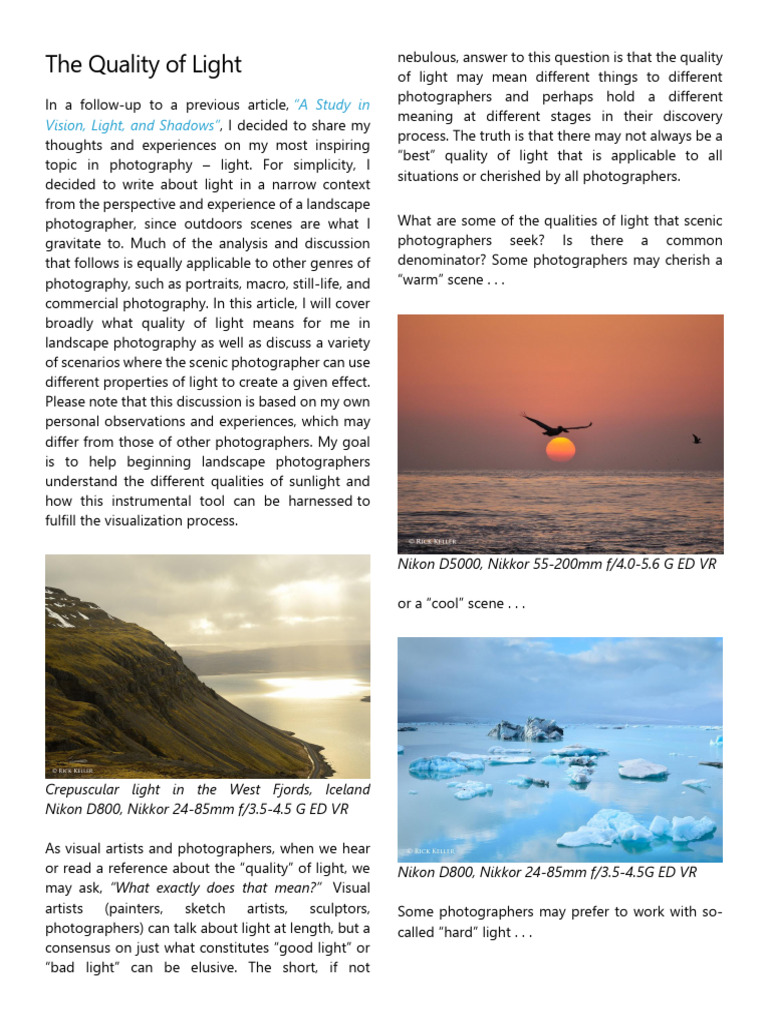 The Quality of Light | PDF | Shadow | Color