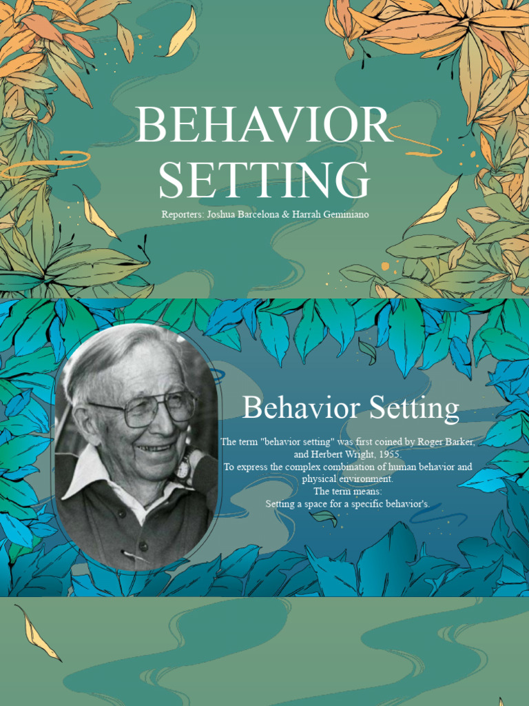 Behavior Setting | PDF | Perception | Space