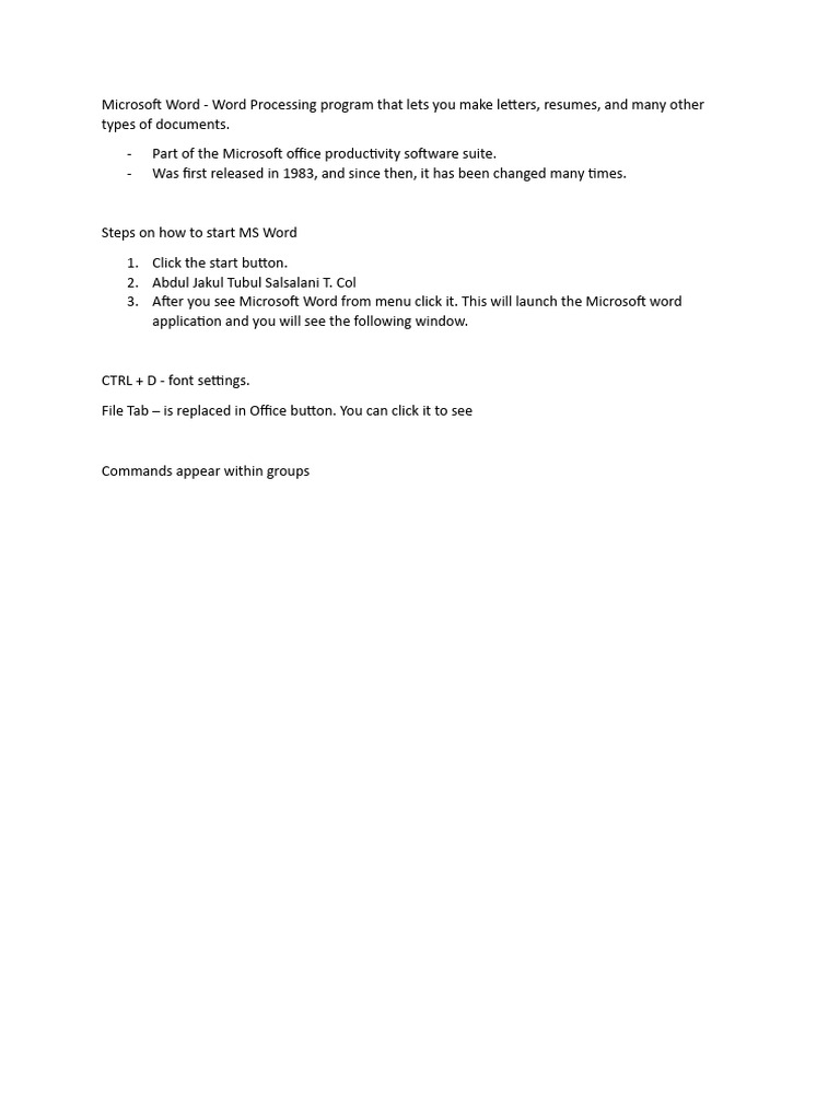 Microsoft Word | PDF