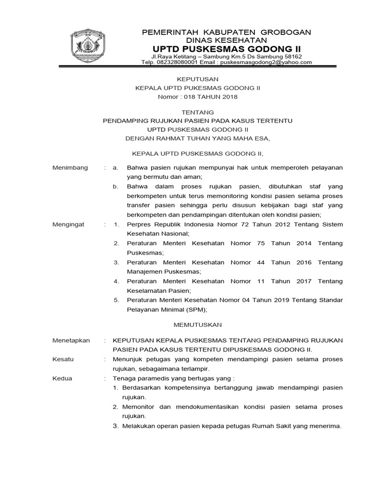 @SK Pendamping Rujukan Pasien | PDF | Pengelolaan Keuangan & Uang