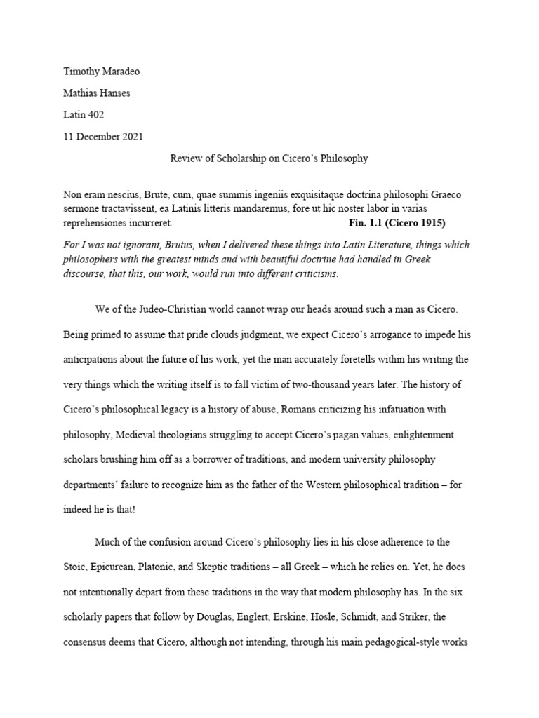 Cicero Scholarly Review | PDF | Rhetoric | Cicero