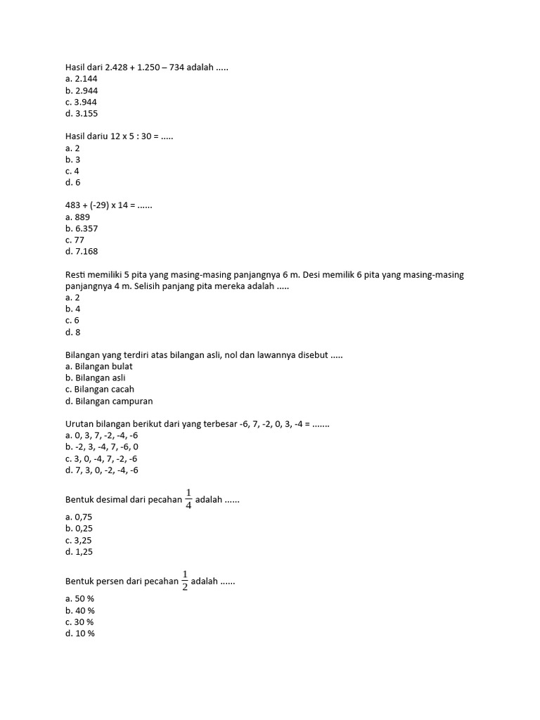 Soal UAM Matematika Kelas 6 TP 2022-2023 | PDF | Metode & Bahan Ajar