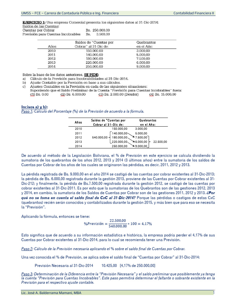 04 - CXC e Incobrabilidades - Ejercicios 3 A 7 | PDF | Contabilidad | Teneduría de libros