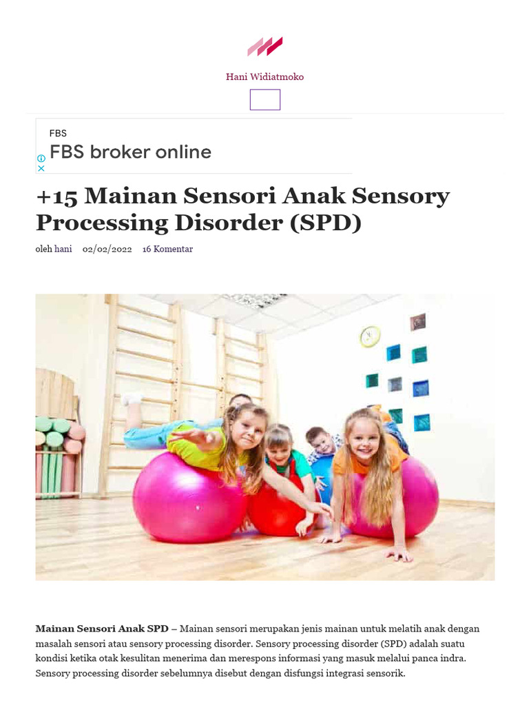 Mainan Sensori untuk Anak SPD | PDF | Pengembangan Diri