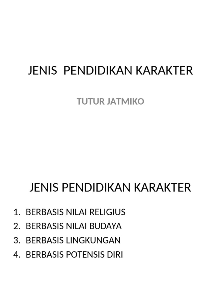 Jenis Pendidikan Karakter | PDF